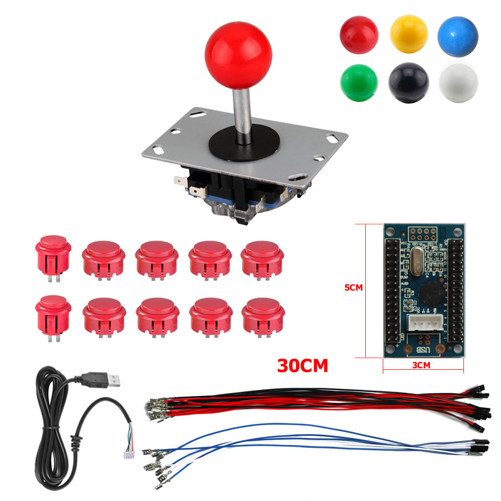 RAC-D300 DIY Arcade Joystick 2Pin Kits 8 Way Joystick Buttons USB ...