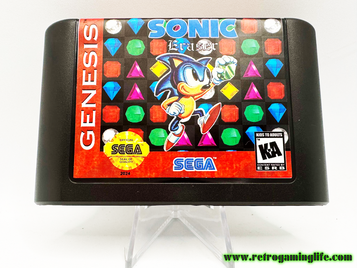 Sonic Eraser Sega Genesis Reproduction Video Game Cart | Shop Retro ...